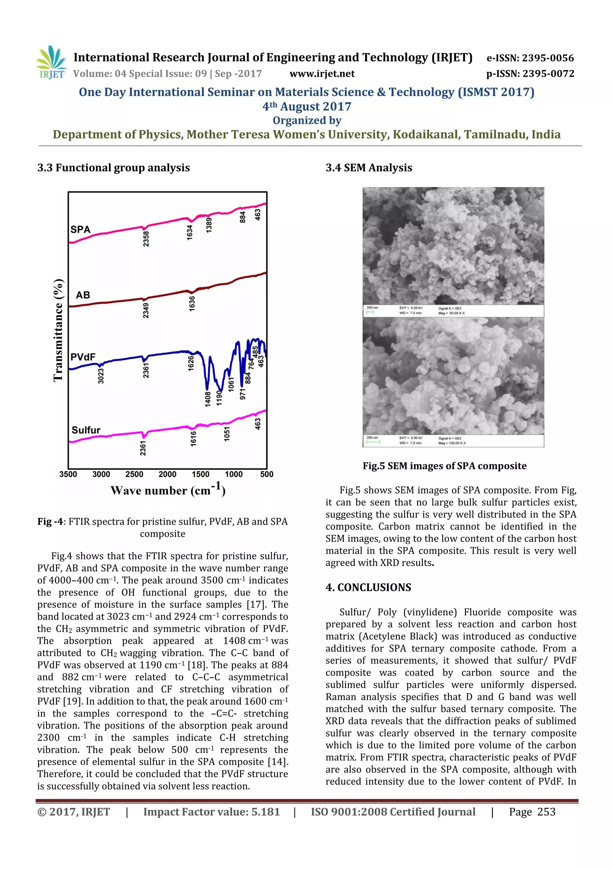 Studies on Sulfur Based Ternary Composite Cathode Material for Lithium ...
