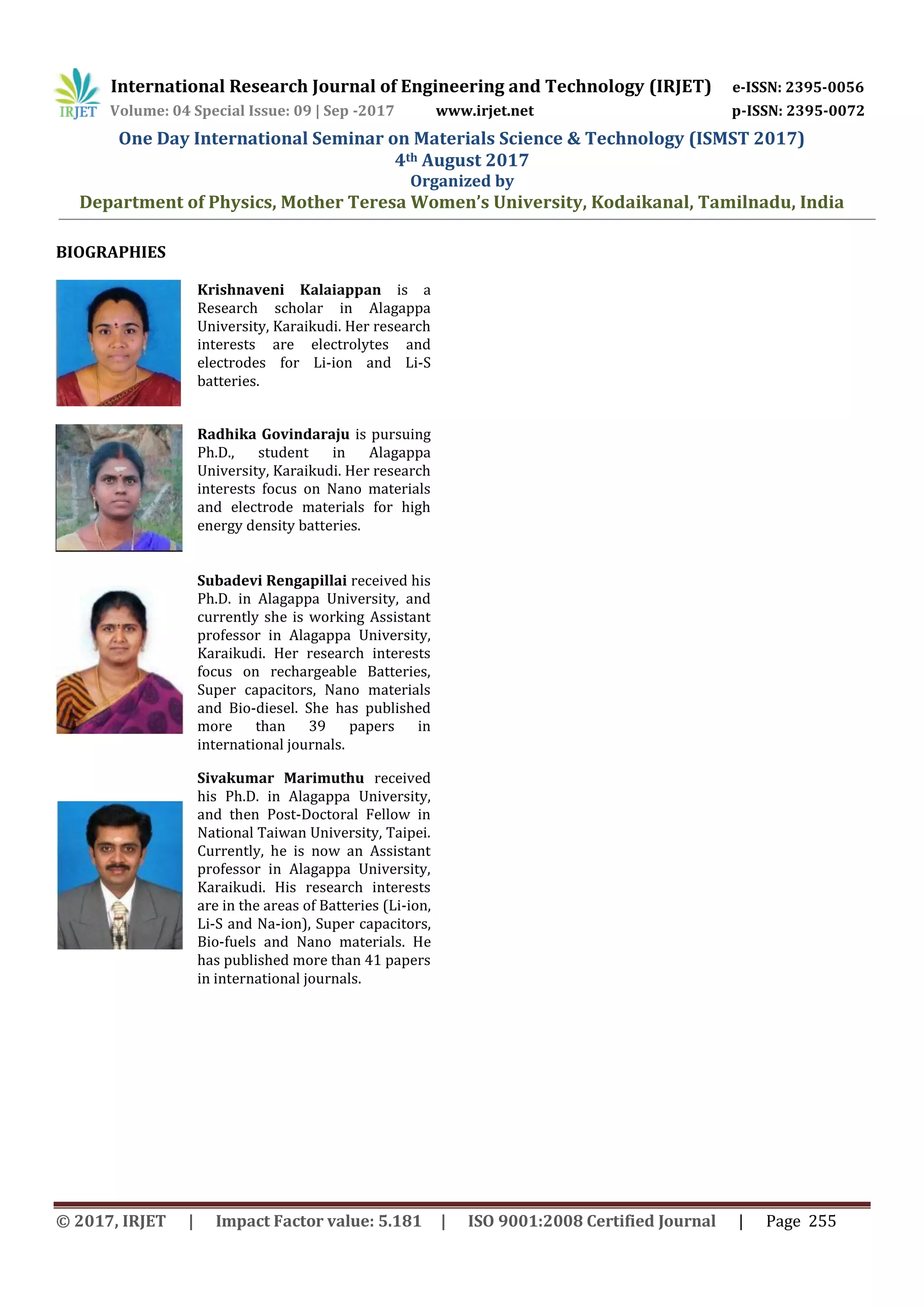 Studies on Sulfur Based Ternary Composite Cathode Material for Lithium ...
