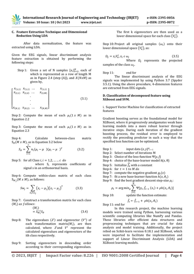 Classification Of Electroencephalogram Signals Using Xgboost Algorithm And Support Vector