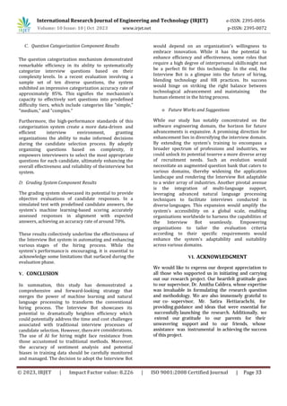 Interview Bot: Automating Recruitment Processusing Natural Language Processing and ...