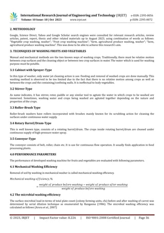 Cleaning Machine for Fruits and Vegetables: A Brief Literature Review | PDF