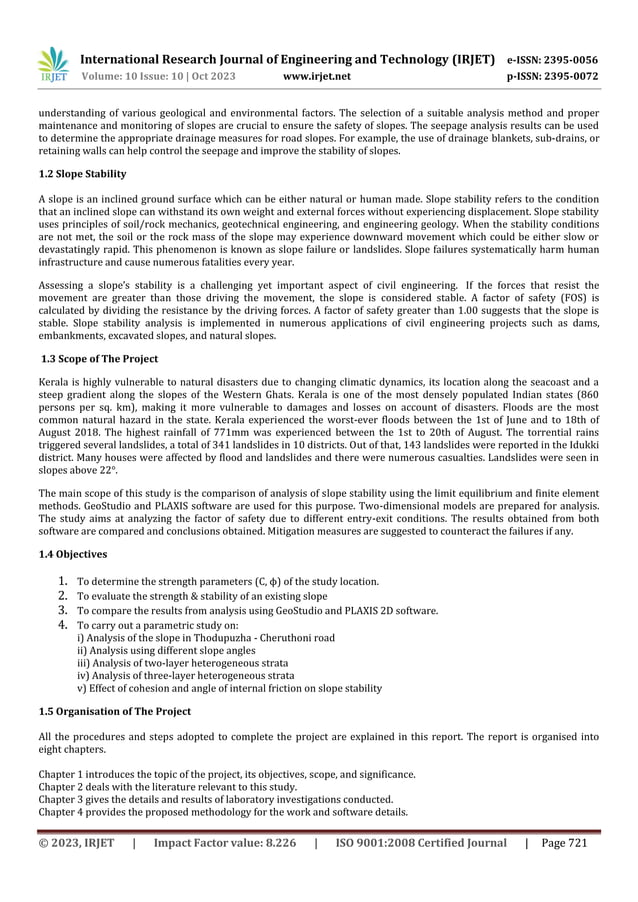 SLOPE STABILITY ANALYSIS USING GeoStudio AND PLAXIS 2D SOFTWARE: A ...