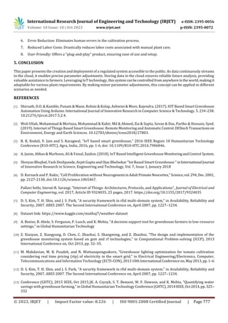 Smart Greenhouse using Machine Learning | PDF