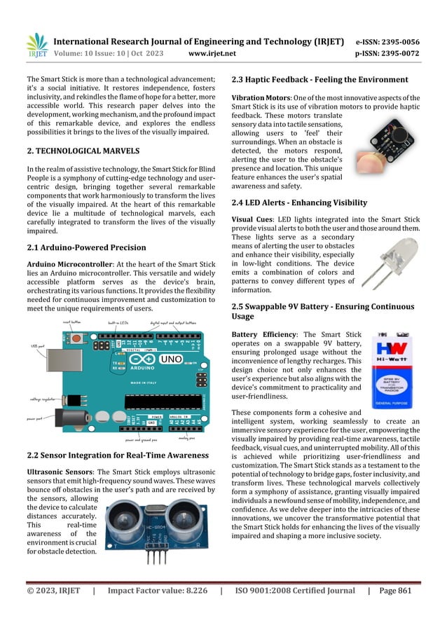 Smart Stick for Blind People - A smart aid for disabled person | PDF