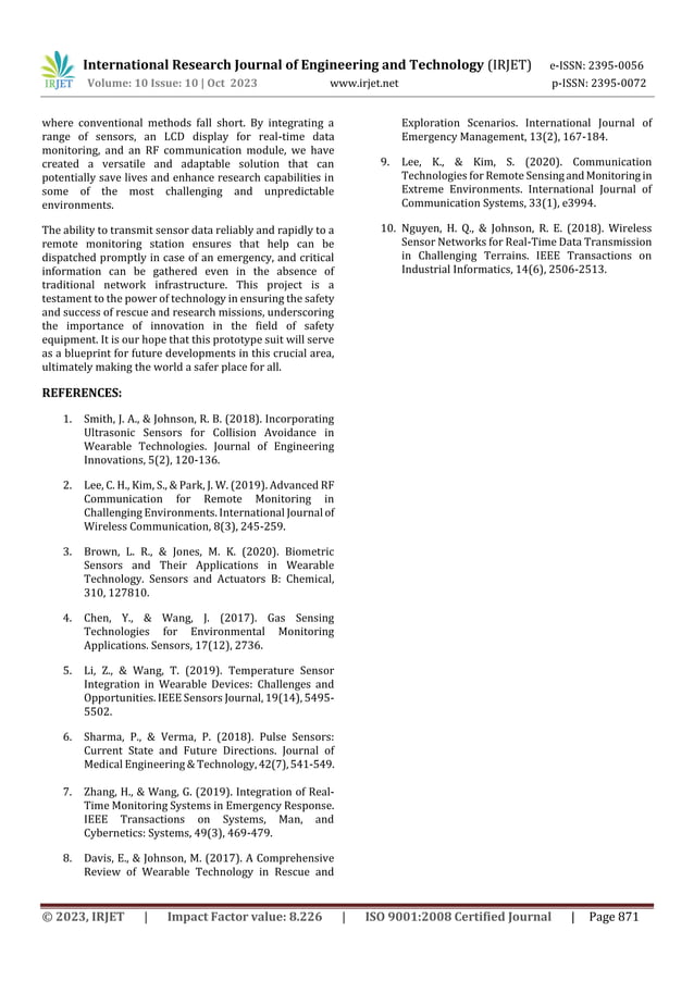 ADVANCED SENSOR-BASED SUIT FOR RESCUE AND RESEARCH PURPOSES | PDF