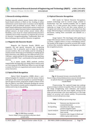 eGrading, Automatic grading of student answer sheets using Computer ...
