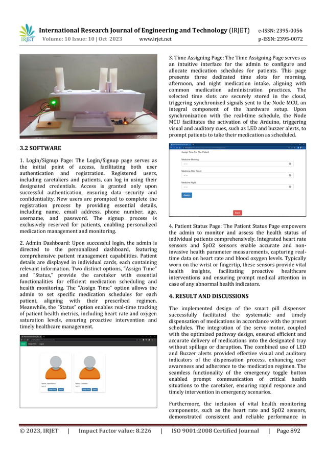 AN IOT BASED SMART PILL DISPENSER WITH HEALTH MONITORING | PDF