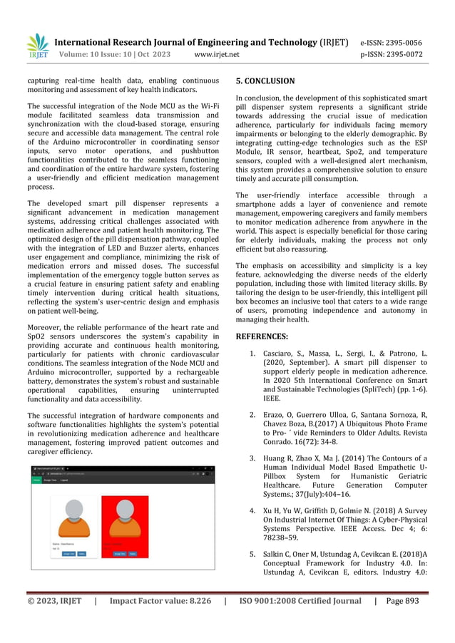 An Iot Based Smart Pill Dispenser With Health Monitoring Pdf