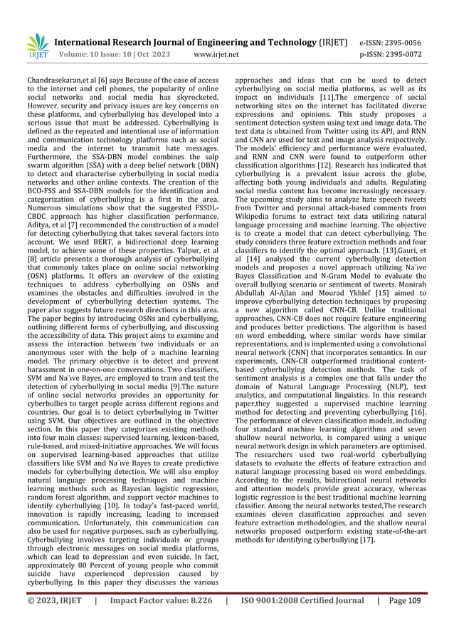 BINARY TEXT CLASSIFICATION OF CYBER HARASSMENT USING DEEP LEARNING | PDF