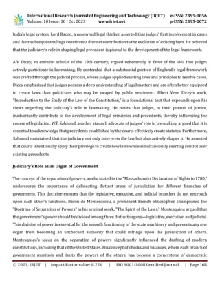 Judges as Lawmakers: An Examination of the Dichotomy | PDF