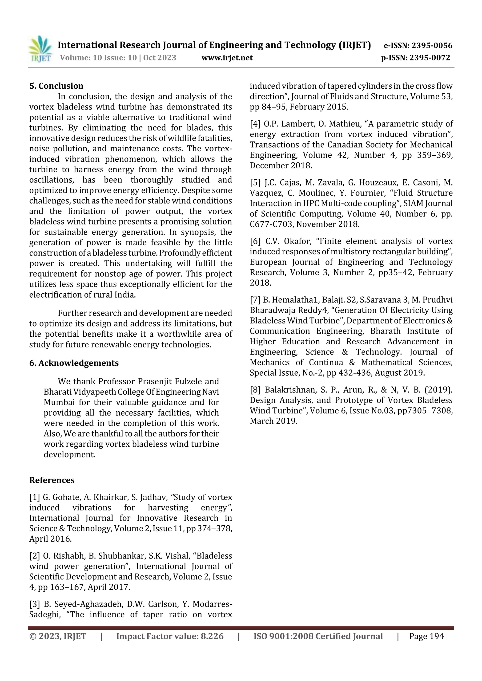 DESIGN AND ANALYSIS OF BLADELESS WIND TURBINE | PDF