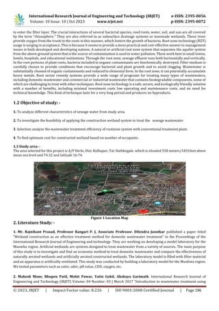 LOW-COST SEWAGE TREATMENT BY ROOTZONE TECHNOLOGY FOR RESIDENTIAL BUILDING AT HERLE DIST ...