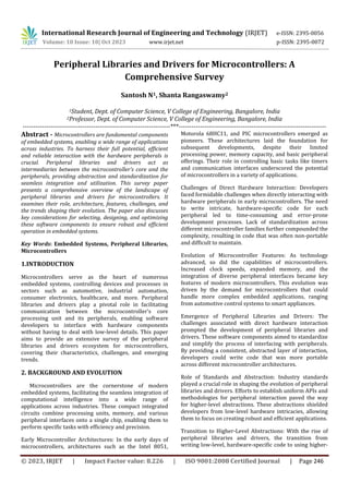 Peripheral Libraries and Drivers for Microcontrollers: A Comprehensive Survey | PDF