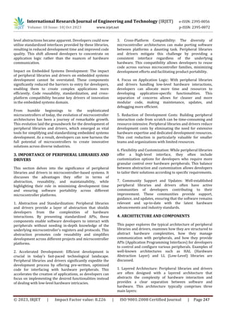 Peripheral Libraries and Drivers for Microcontrollers: A Comprehensive Survey | PDF