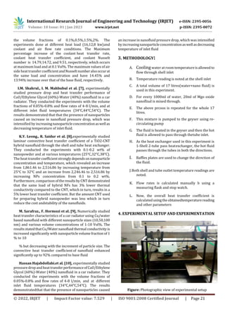 Enhancement of heat transfer rate using MgO nanofluid in heat exchanger ...