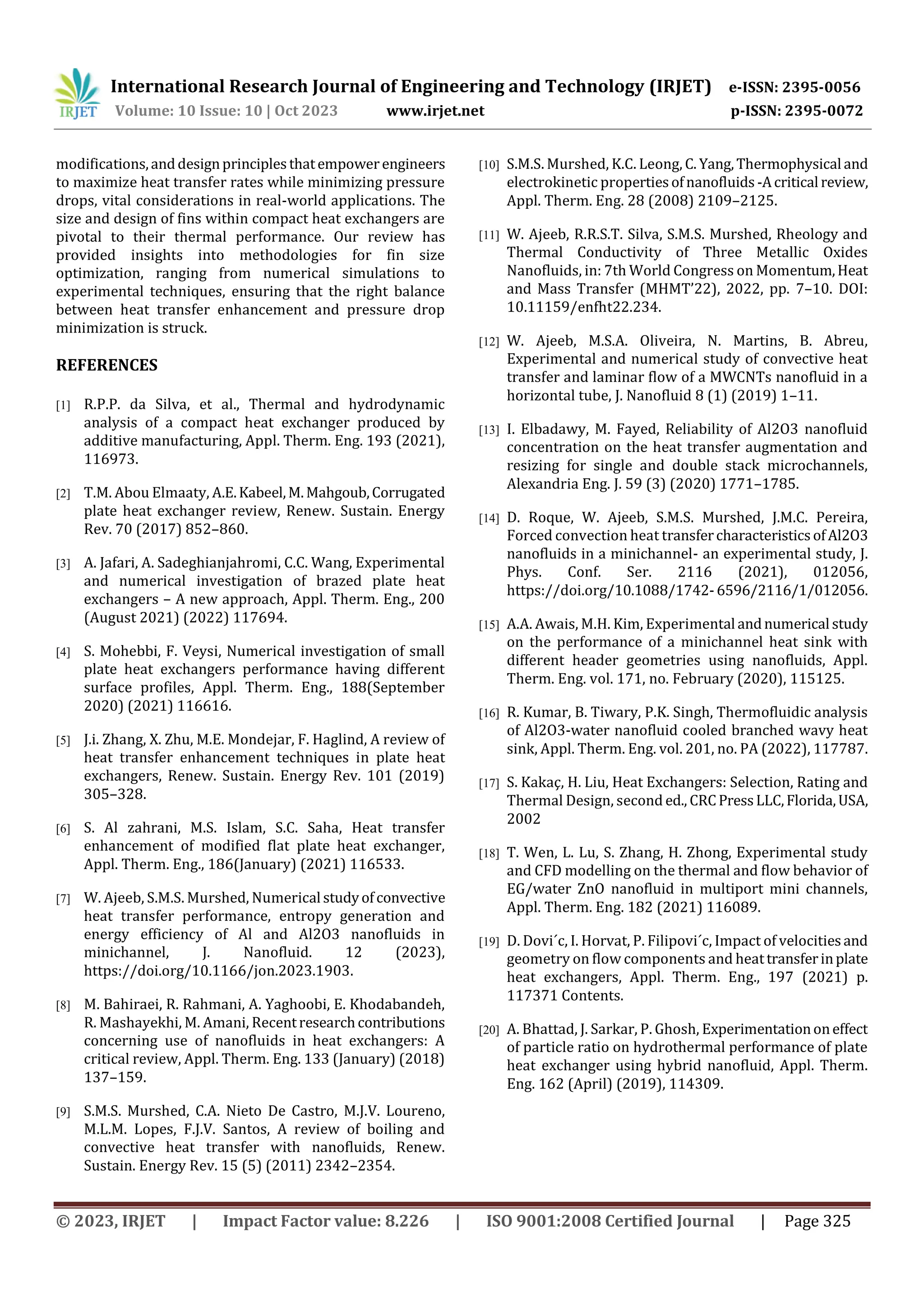 Advancements in Compact Heat Exchangers: A Comprehensive Review | PDF