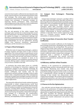 Advancements in Compact Heat Exchangers: A Comprehensive Review | PDF | Physics | Science