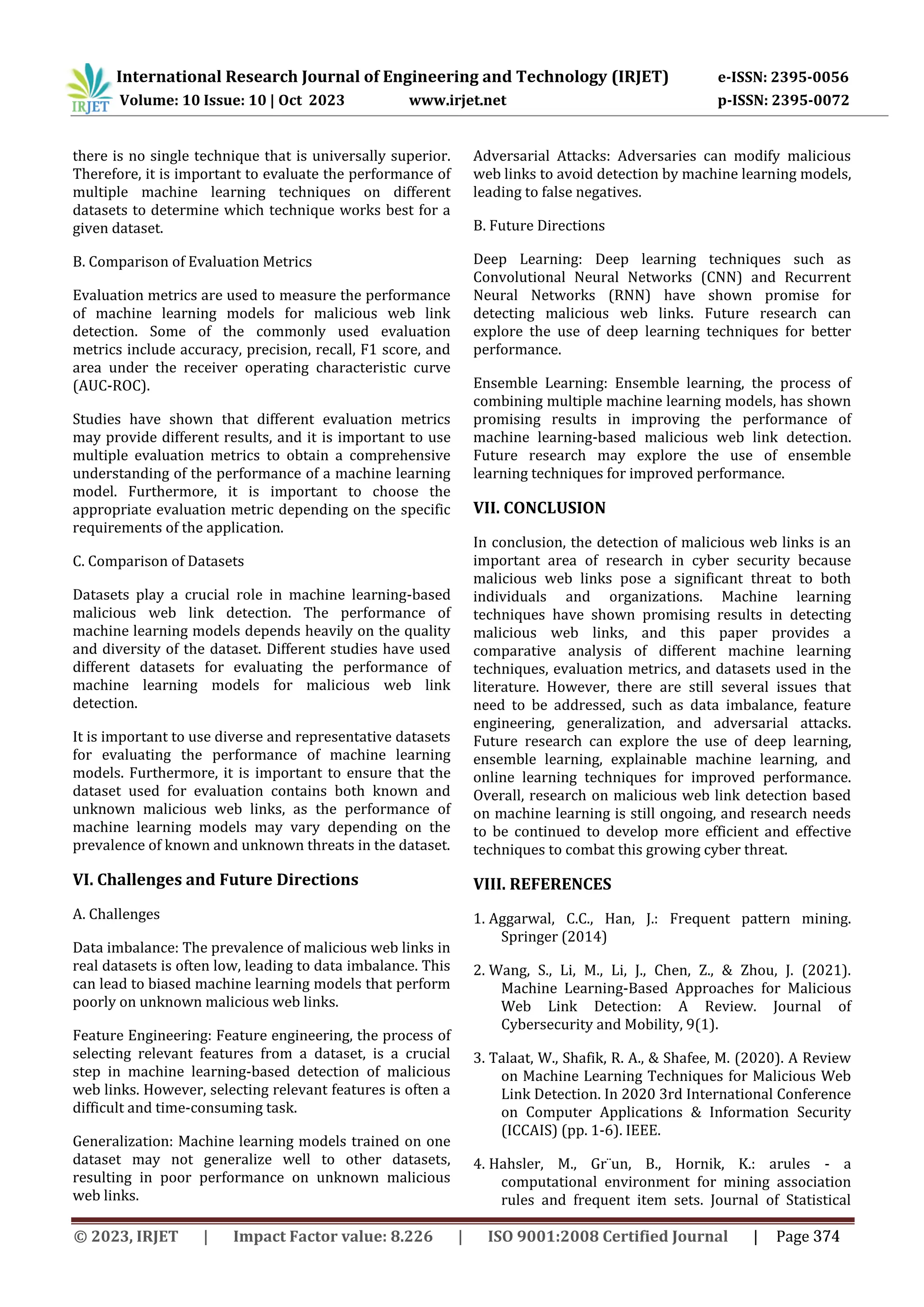 Detection of Malicious Web Links Using Machine Learning Algorithm: A ...