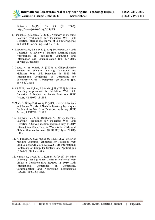 Detection of Malicious Web Links Using Machine Learning Algorithm: A Review | PDF