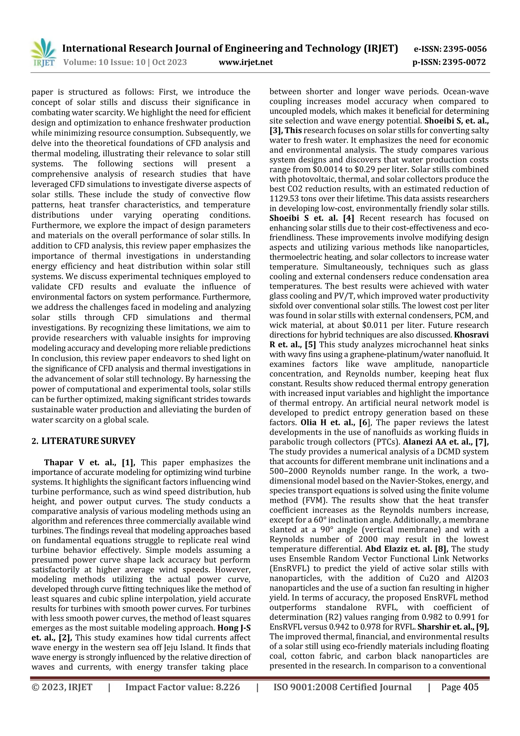 A Comprehensive Review Of Computational Fluid Dynamics Cfd Analysis And Thermal Investigation