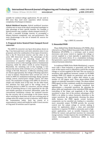 Power Quality Analysis Using Active NPC Multilevel inverter in PV sourced stand alone micro grid ...