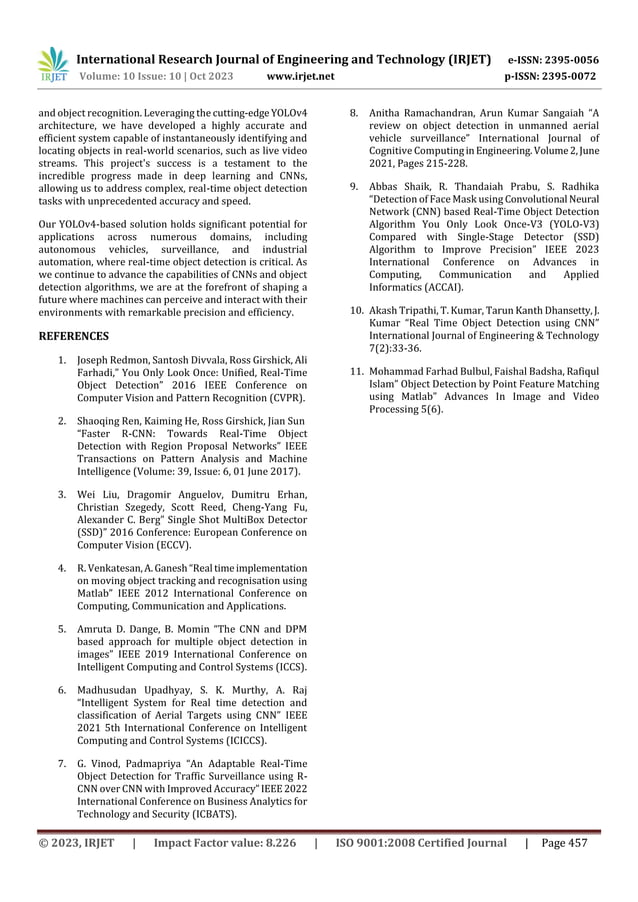 Convolutional Neural Network Based Real Time Object Detection Using YOLO V4 | PDF