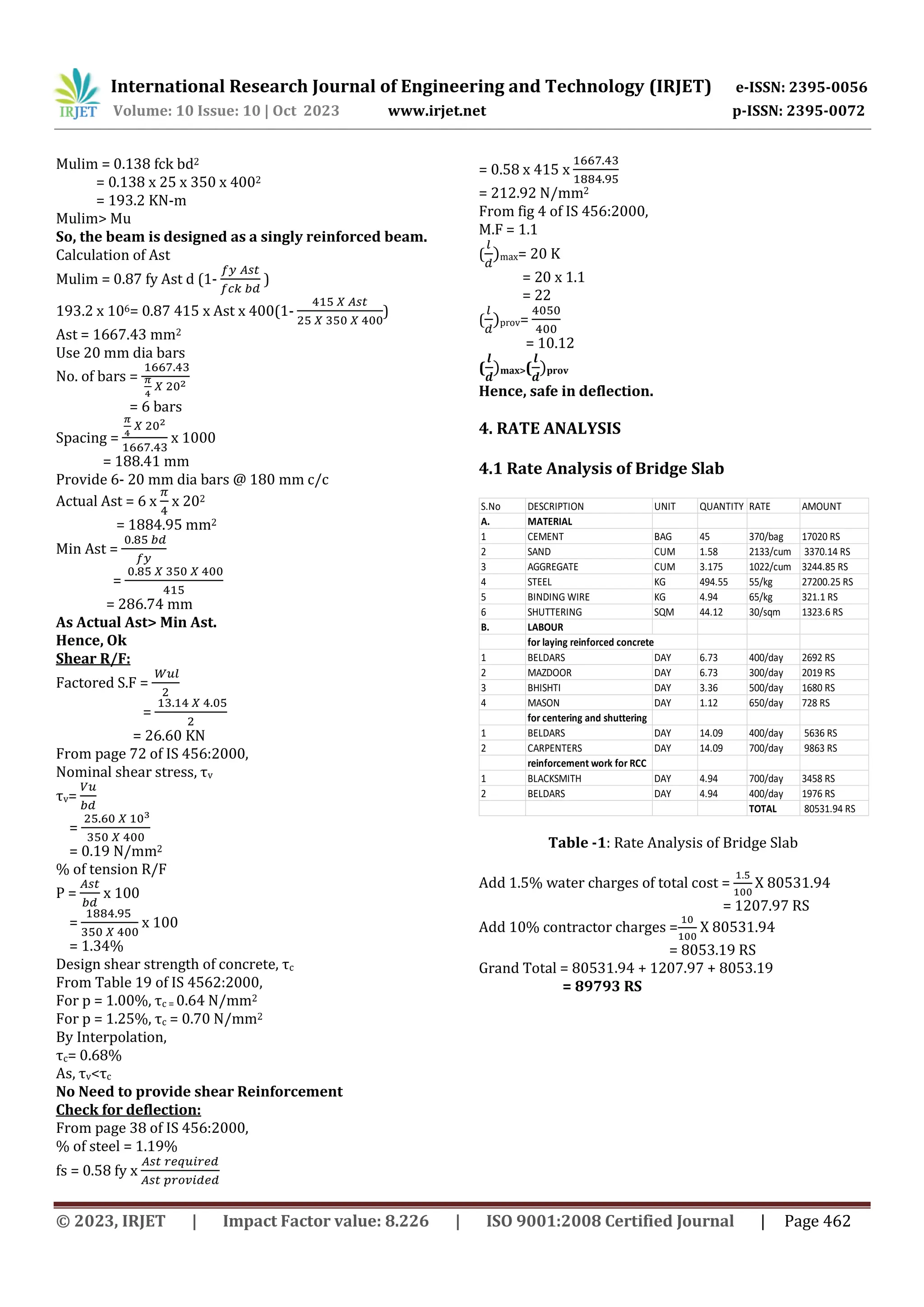 Final Paper on Study and Design of Footbridge to connect the first ...