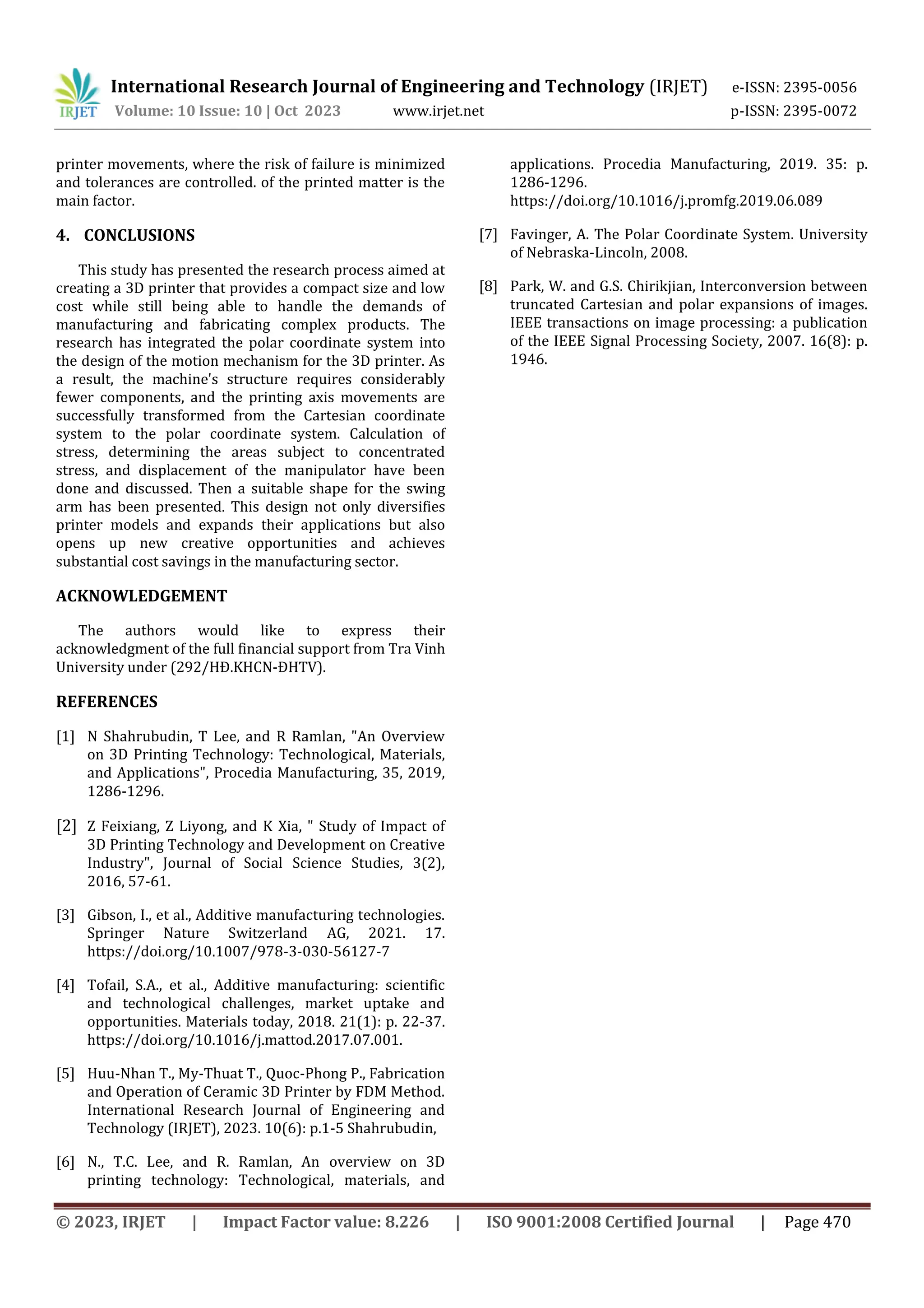 Designing of 3D Printer Based on Polar Coordinate System | PDF