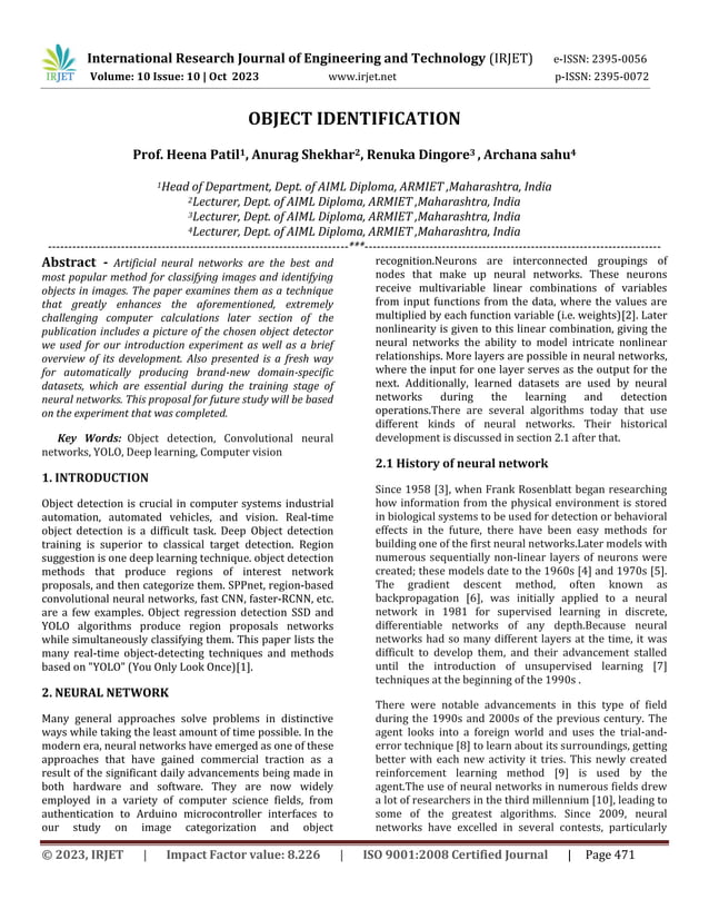 OBJECT IDENTIFICATION | PDF