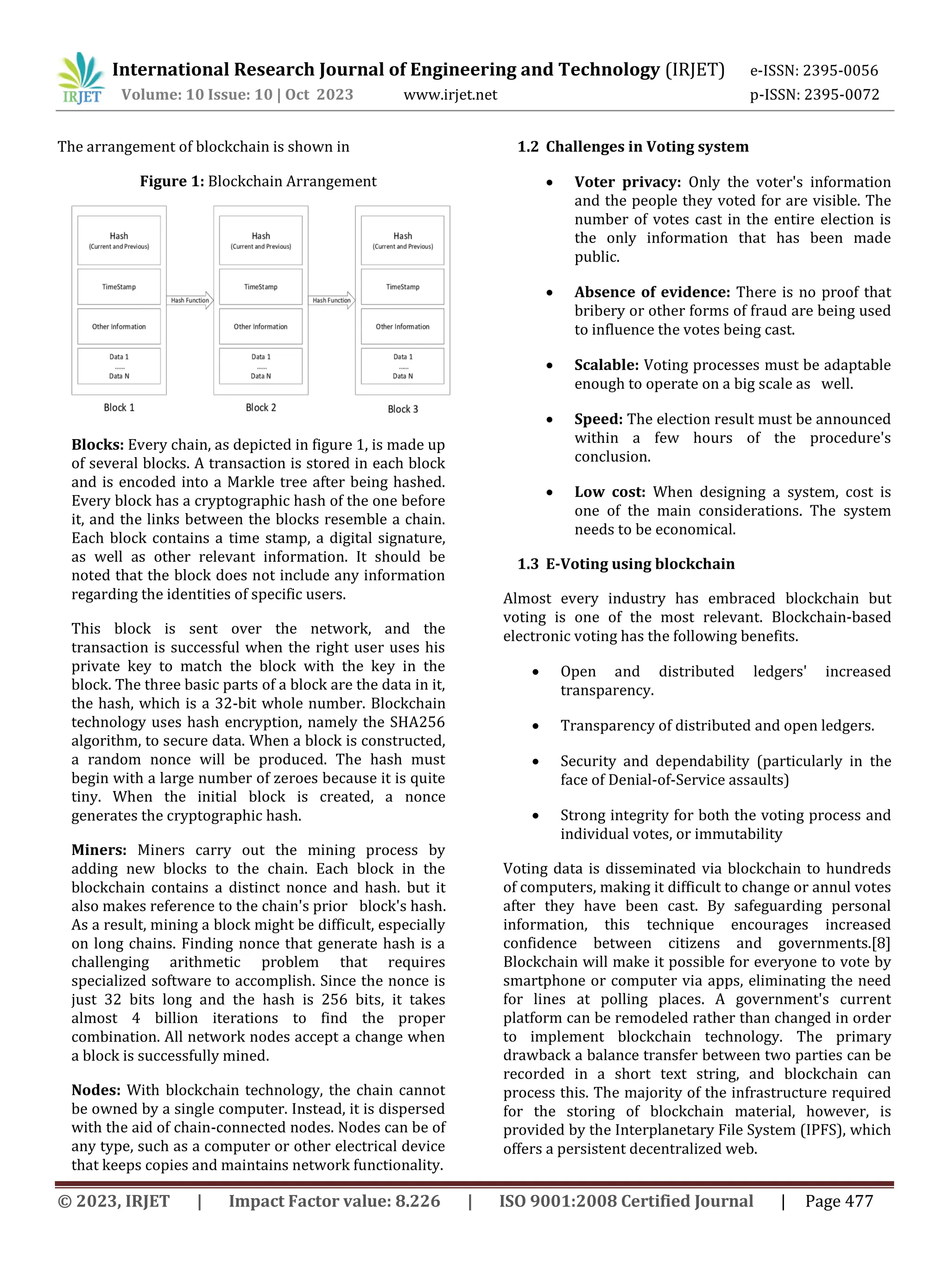 Blockchain based electronic voting system | PDF