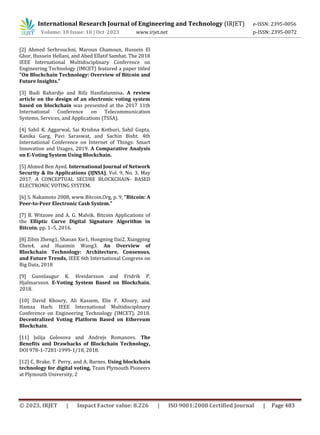 Blockchain based electronic voting system | PDF