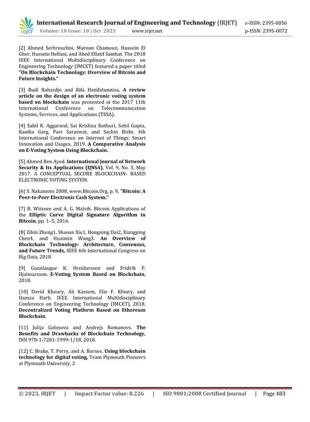 Blockchain based electronic voting system | PDF