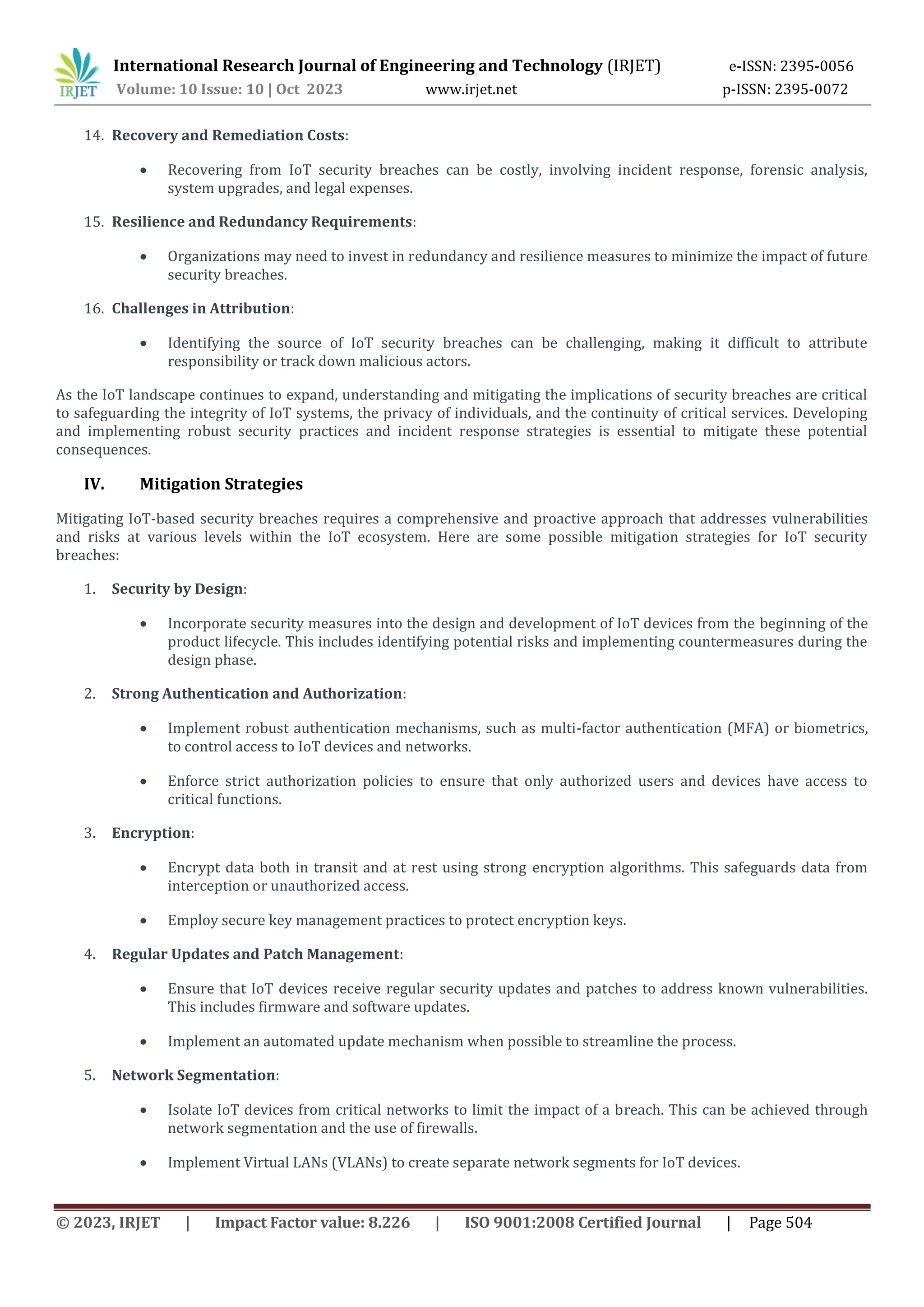 Security Issues in IoT-Based Environments | PDF