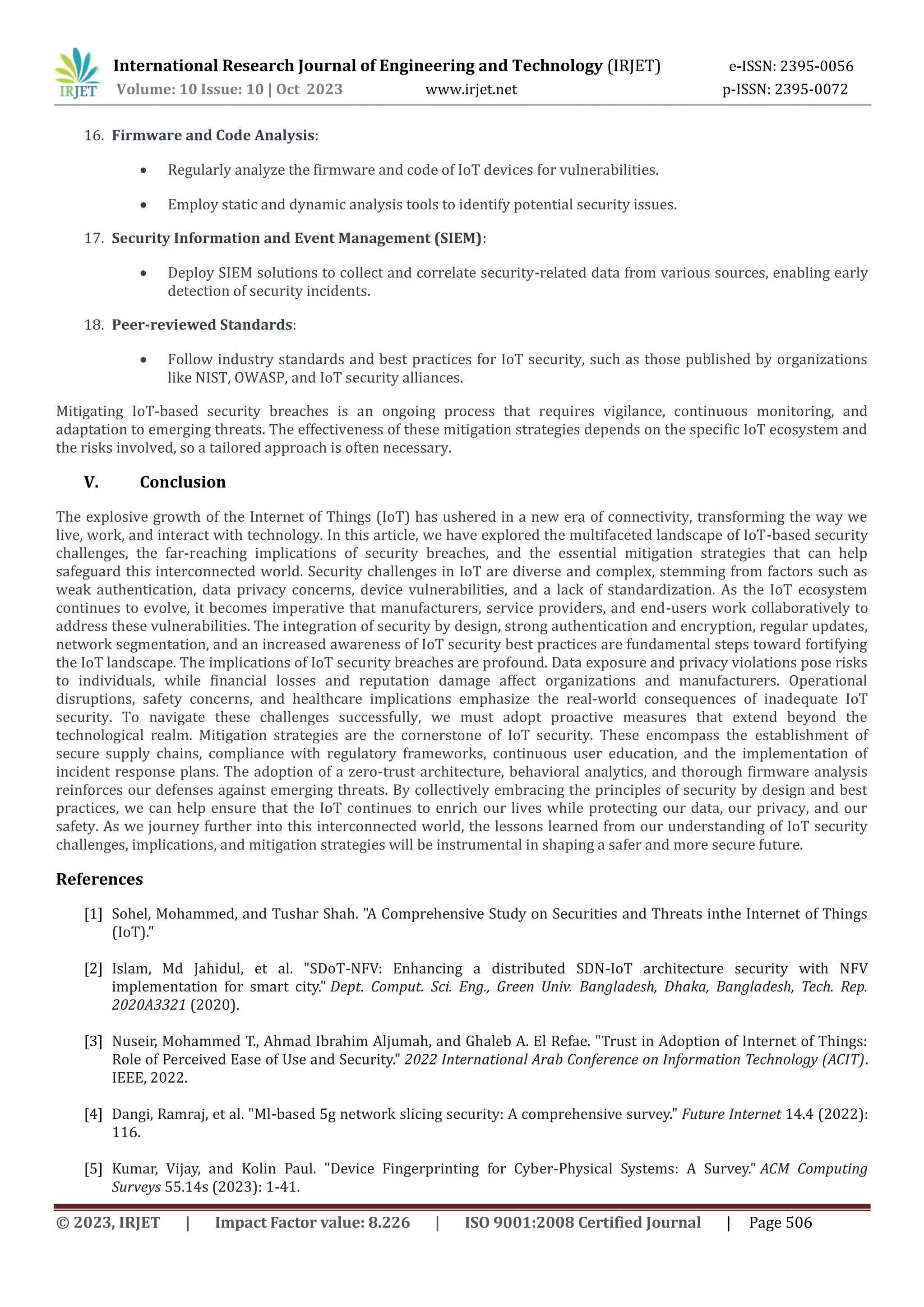 Security Issues in IoT-Based Environments | PDF