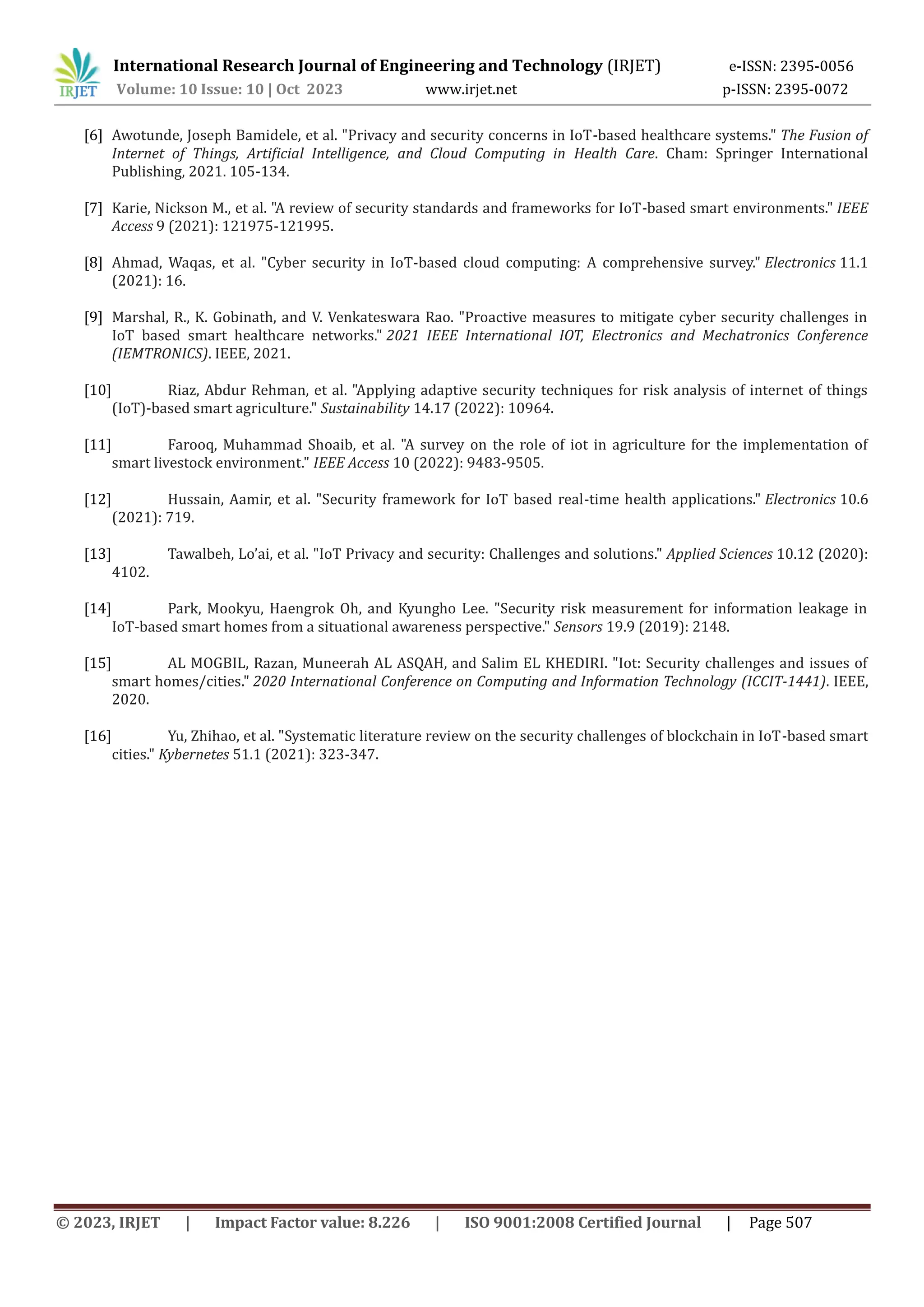 Security Issues in IoT-Based Environments | PDF