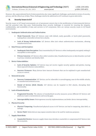 Security Issues in IoT-Based Environments | PDF