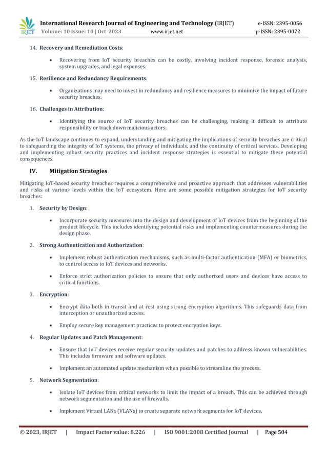 Security Issues in IoT-Based Environments | PDF