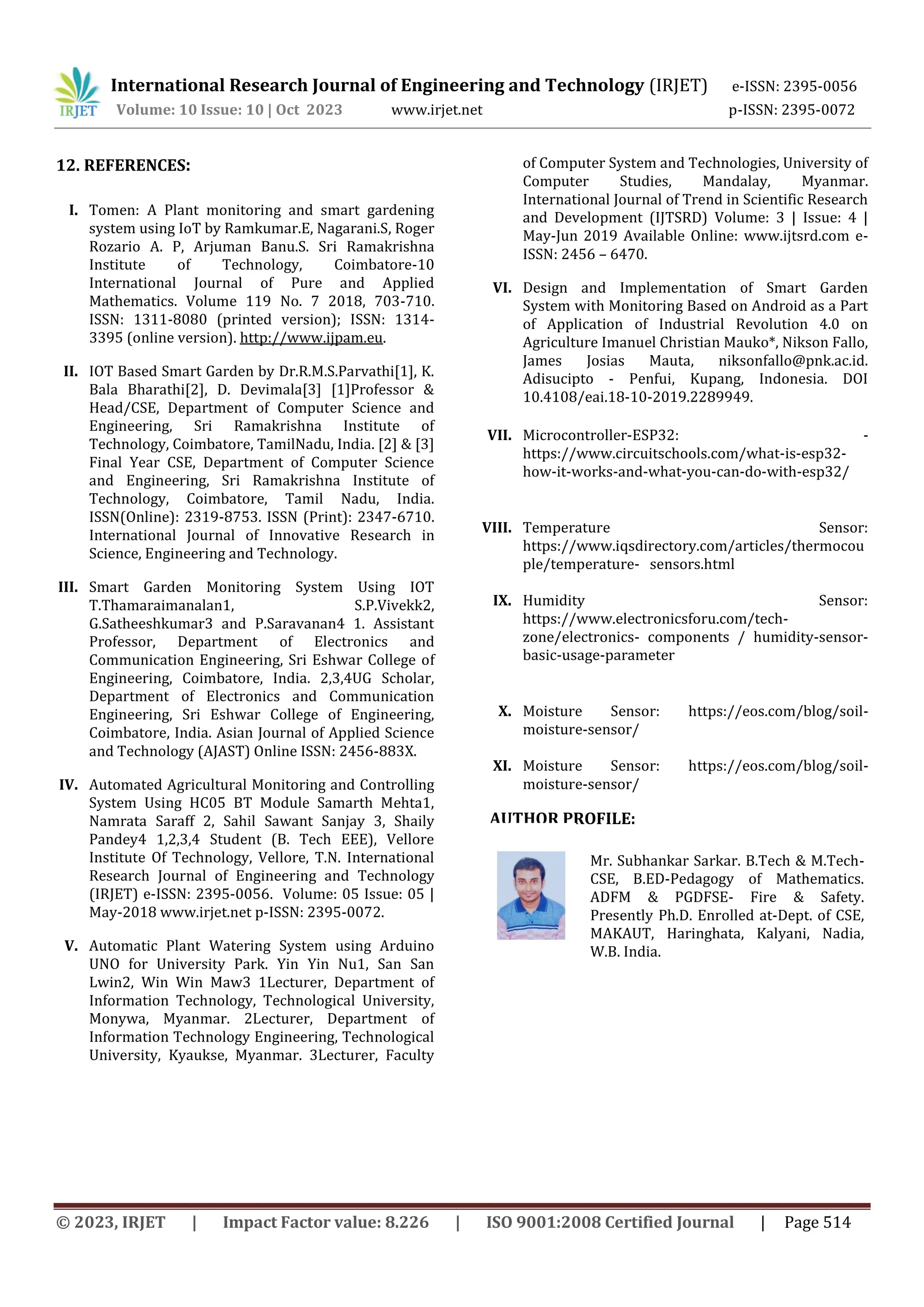 Smart Gardening System Using the Internet of Things | PDF