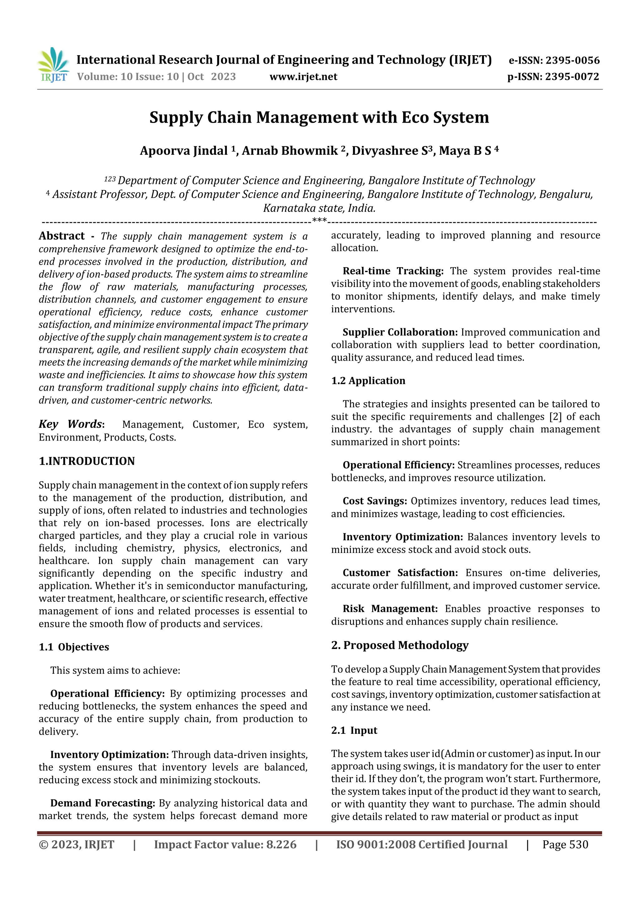 Supply Chain Management with Eco System | PDF