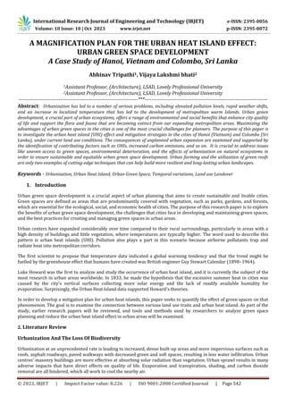 A MAGNIFICATION PLAN FOR THE URBAN HEAT ISLAND EFFECT: URBAN GREEN ...