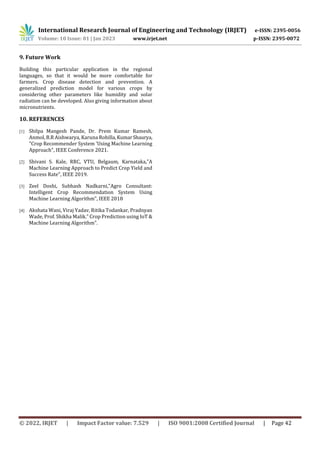 Smart Farming Using Machine Learning Algorithms | PDF