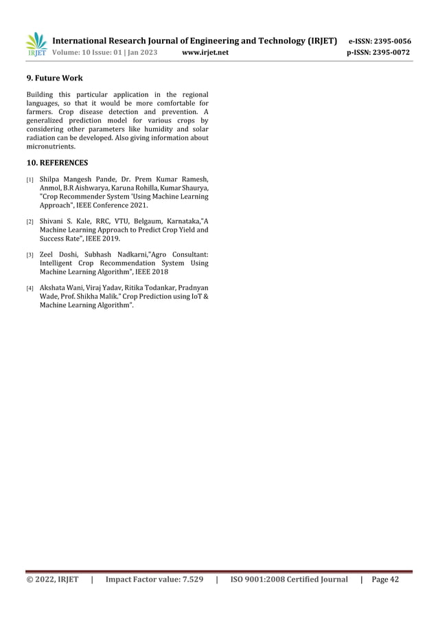 Smart Farming Using Machine Learning Algorithms | PDF | Agriculture | Industries