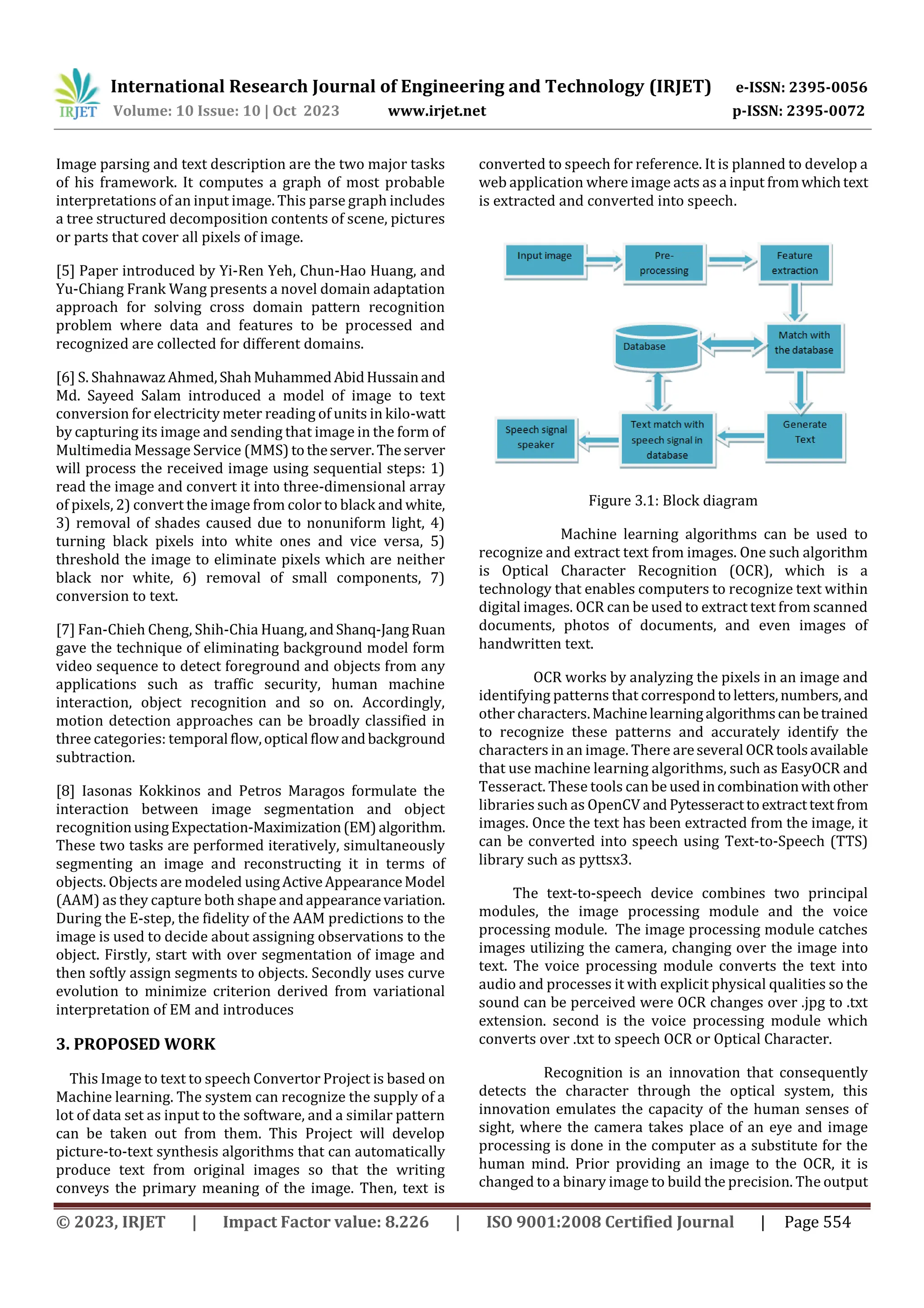 IMAGE TO TEXT TO SPEECH CONVERSION USING MACHINE LEARNING | PDF