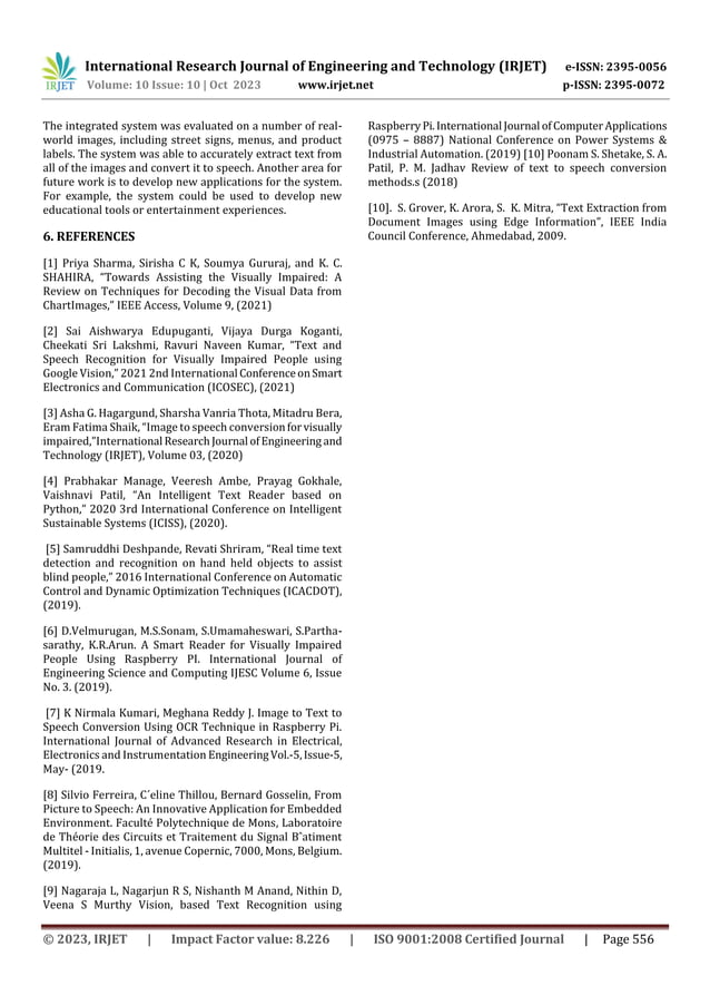 IMAGE TO TEXT TO SPEECH CONVERSION USING MACHINE LEARNING | PDF