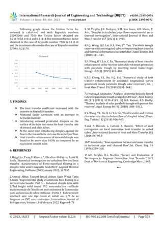 EFFECT OF DIMPLES ON FLOW PERFORMANCE OF ENHANCED SURFACE TUBES | PDF
