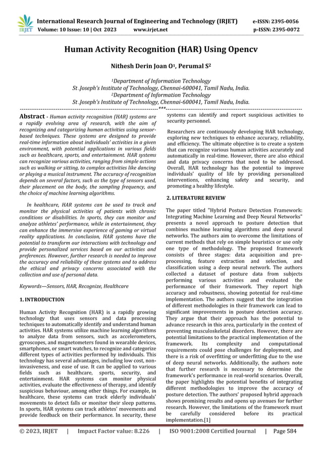 Human Activity Recognition (HAR) Using Opencv | PDF