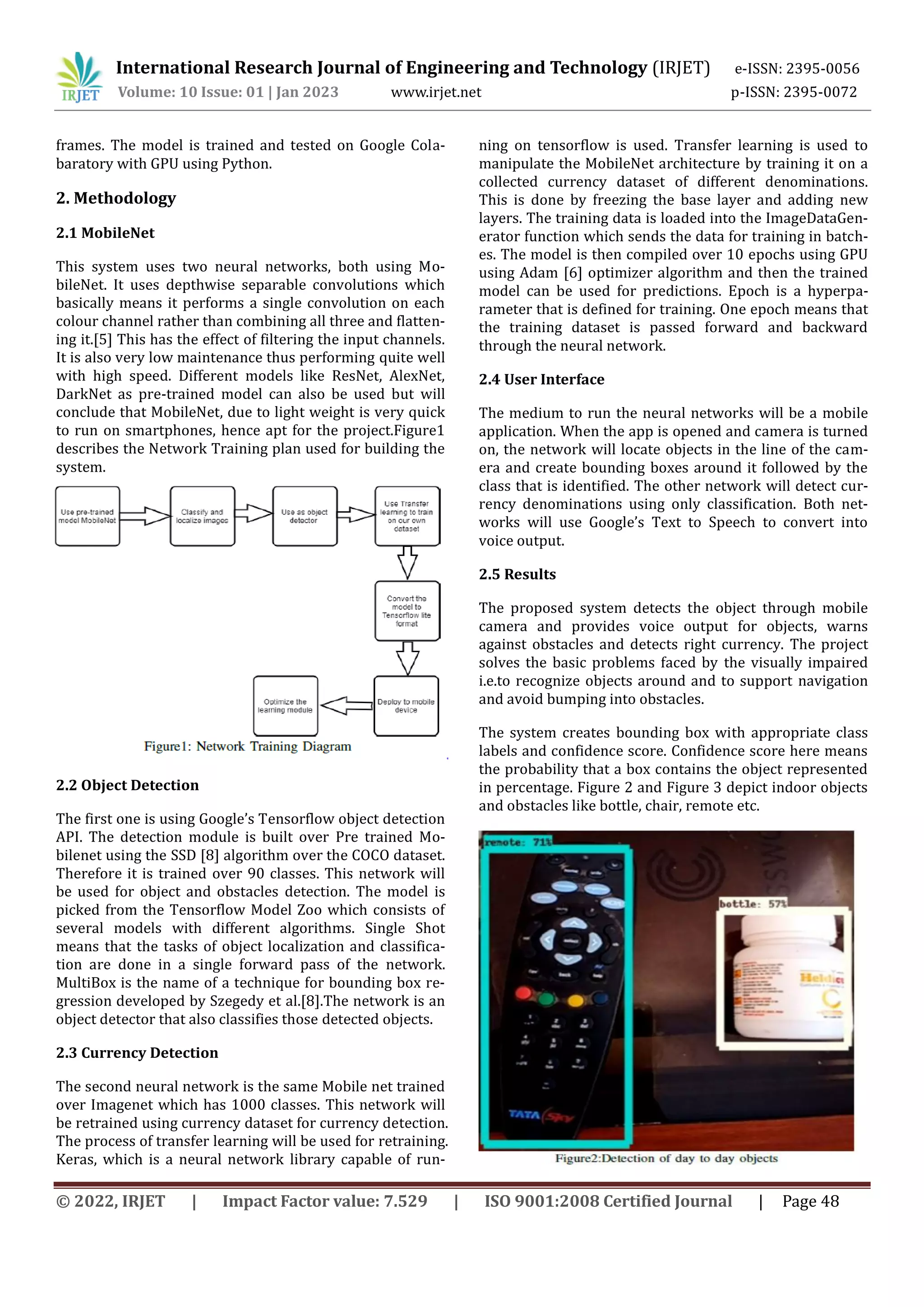 Object and Currency Detection for the Visually Impaired | PDF