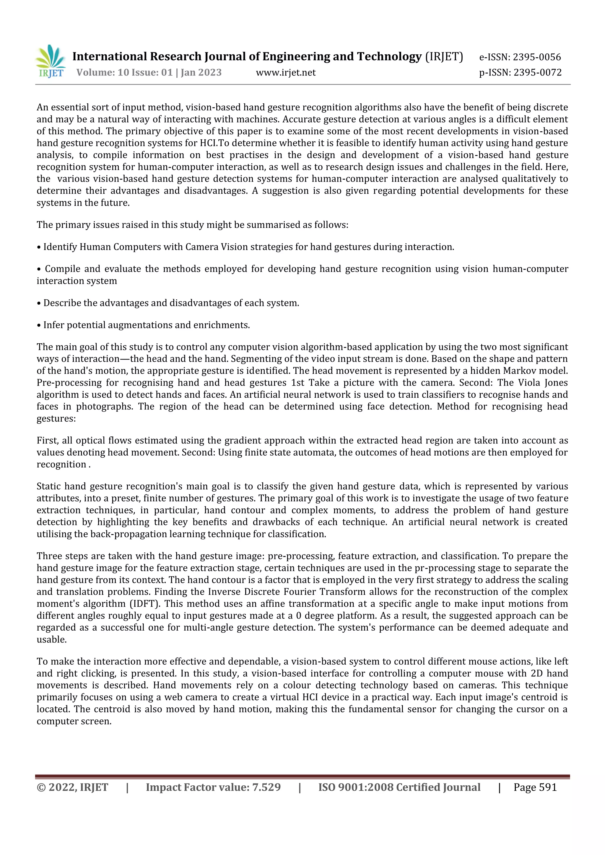 SLIDE PRESENTATION BY HAND GESTURE RECOGNITION USING MACHINE LEARNING | PDF