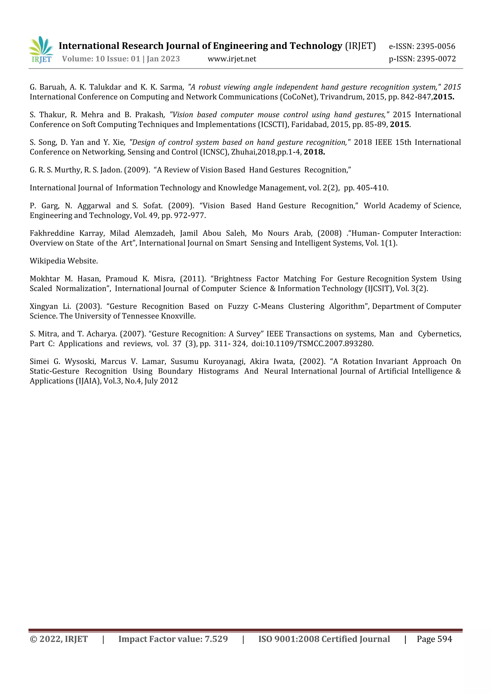 SLIDE PRESENTATION BY HAND GESTURE RECOGNITION USING MACHINE LEARNING | PDF