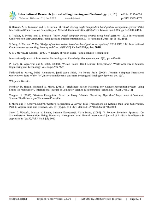 SLIDE PRESENTATION BY HAND GESTURE RECOGNITION USING MACHINE LEARNING | PDF